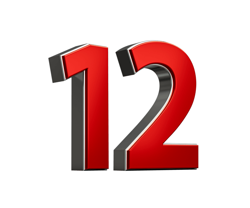 Number 12 PNGs for Free Download
