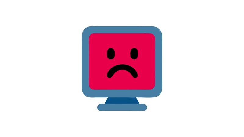 Computer monitor icon suitable for technology designs, software error concepts, IT support ...