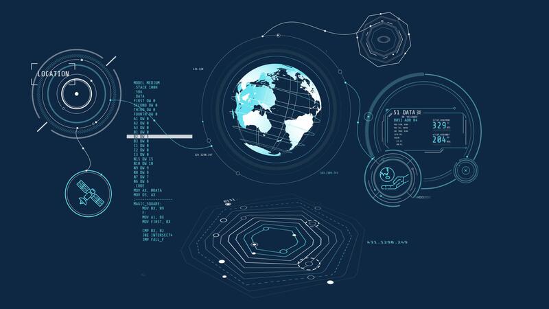 Animated hi-tech interface with satellite operation programming 66741825 Stock Video at Vecteezy