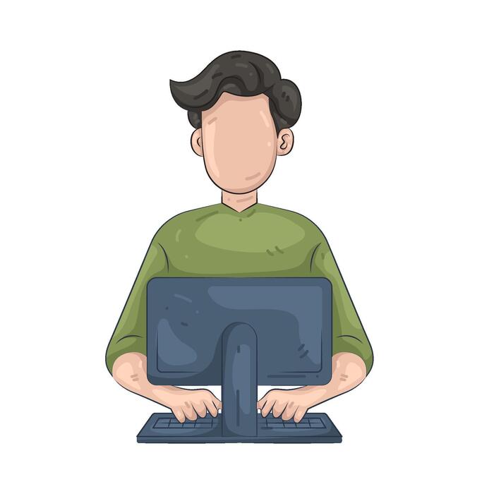 Person Using Computer Vector Art, Icons, and Graphics for Free Download
