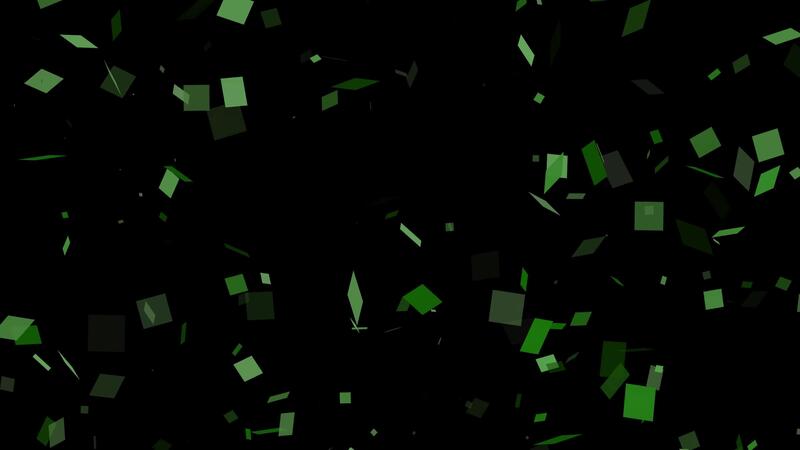 Falling shiny green confetti isolated on transparent black background. Bright festive tinsel of ...