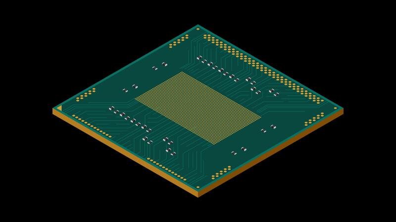 Isometric processor animation. Central processing unit or CPU. Computer hardware components ...