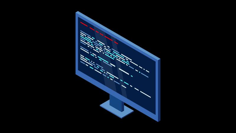 Isometric monitor animation. Computer monitor isometric desktop. Modern monitor. 4K animated in ...