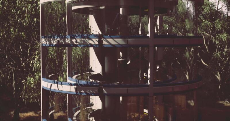 CGI Innovative architectural design of a modern multi level structure ...