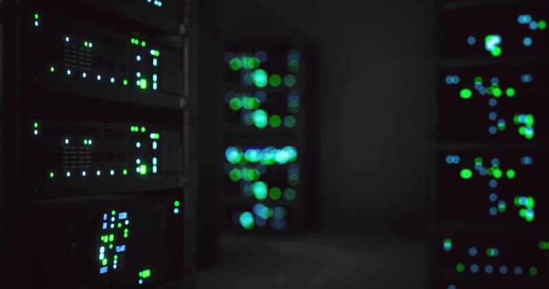CGI Data center filled with illuminated servers and blinking indicators at night 67312371 Stock ...