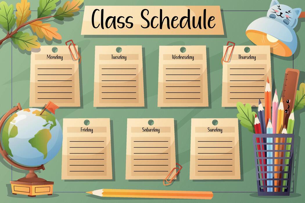 Class Schedule Vector Art, Icons, and Graphics for Free Download