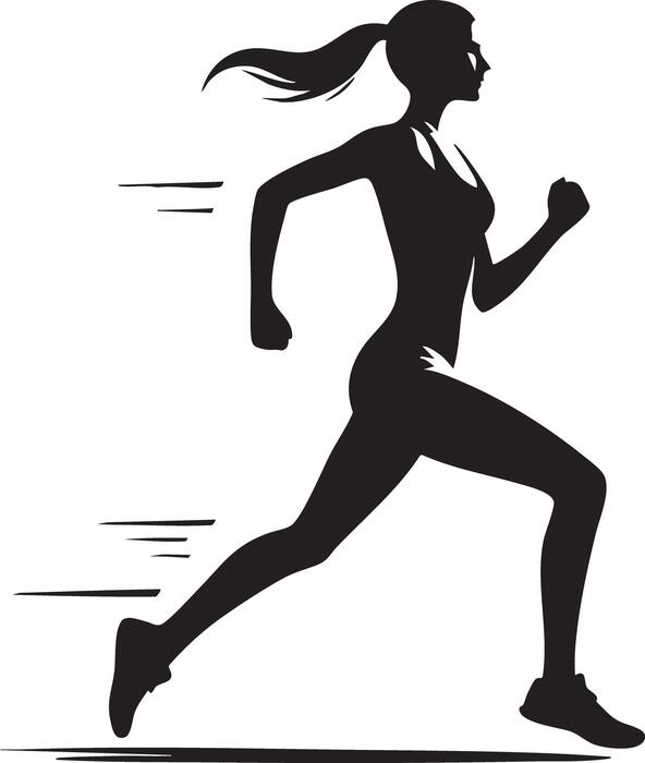 Woman Running Silhouette Vector Art, Icons, and Graphics for Free Download