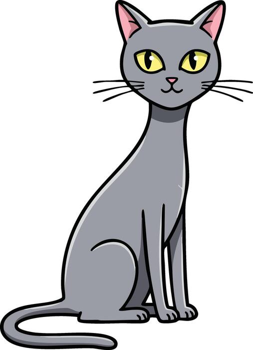 Gray Cat Vector Art, Icons, and Graphics for Free Download