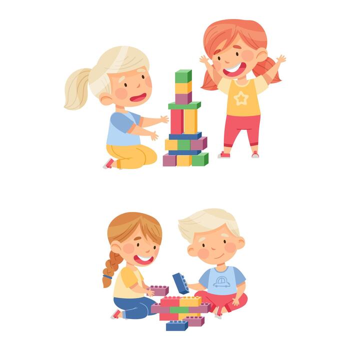Kids Sharing Toys Vector Art, Icons, and Graphics for Free Download