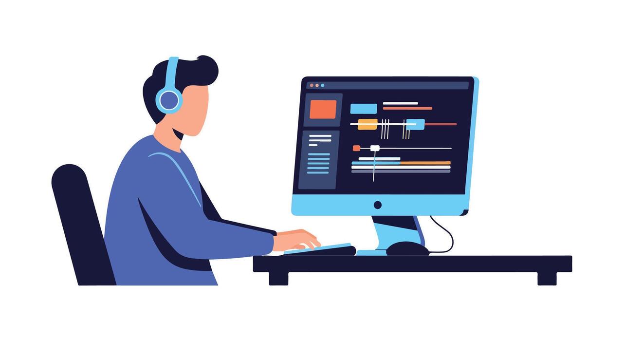 Person Using Computer Vector Art, Icons, and Graphics for Free Download