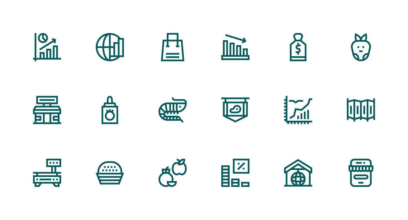 Market Icon Set Vector Art, Icons, and Graphics for Free Download