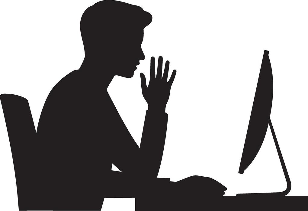 Person Using Computer Vector Art, Icons, and Graphics for Free Download