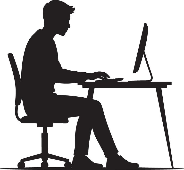 Person Using Computer Vector Art, Icons, and Graphics for Free Download