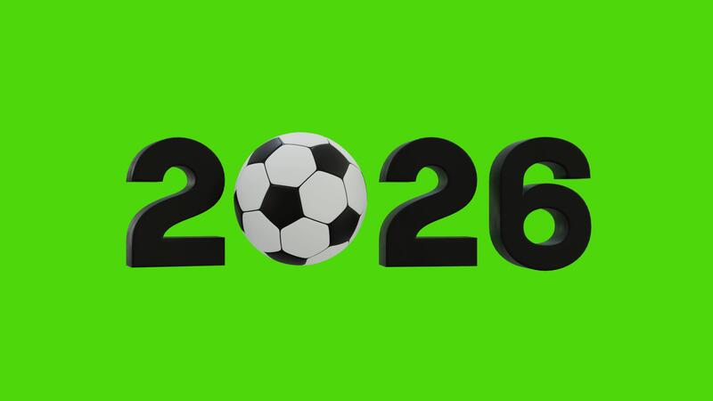 3d texto animación de 2026 con un fútbol americano tema. contento nuevo ...