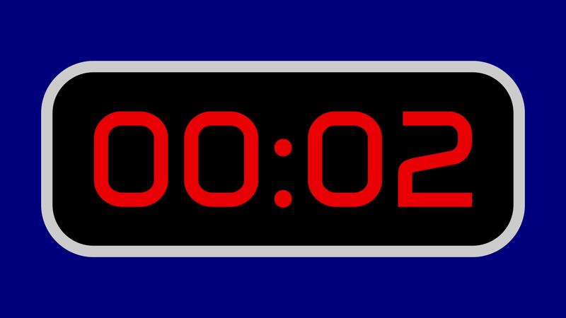 5 second countdown timer digital with bright red numbers on a black ...